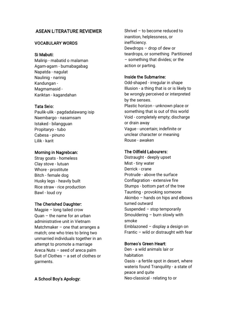 ASEAN Reviewer | PDF | Poetry | Phonaesthetics