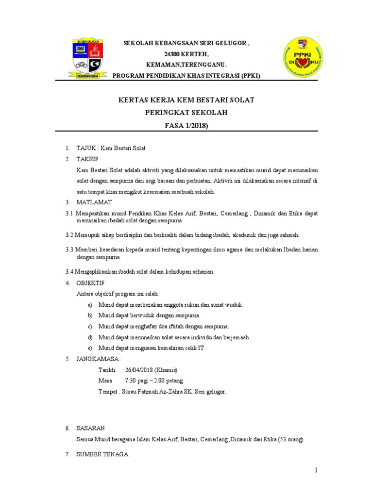 Kertas Kerja KBS Ppki 2018 | PDF