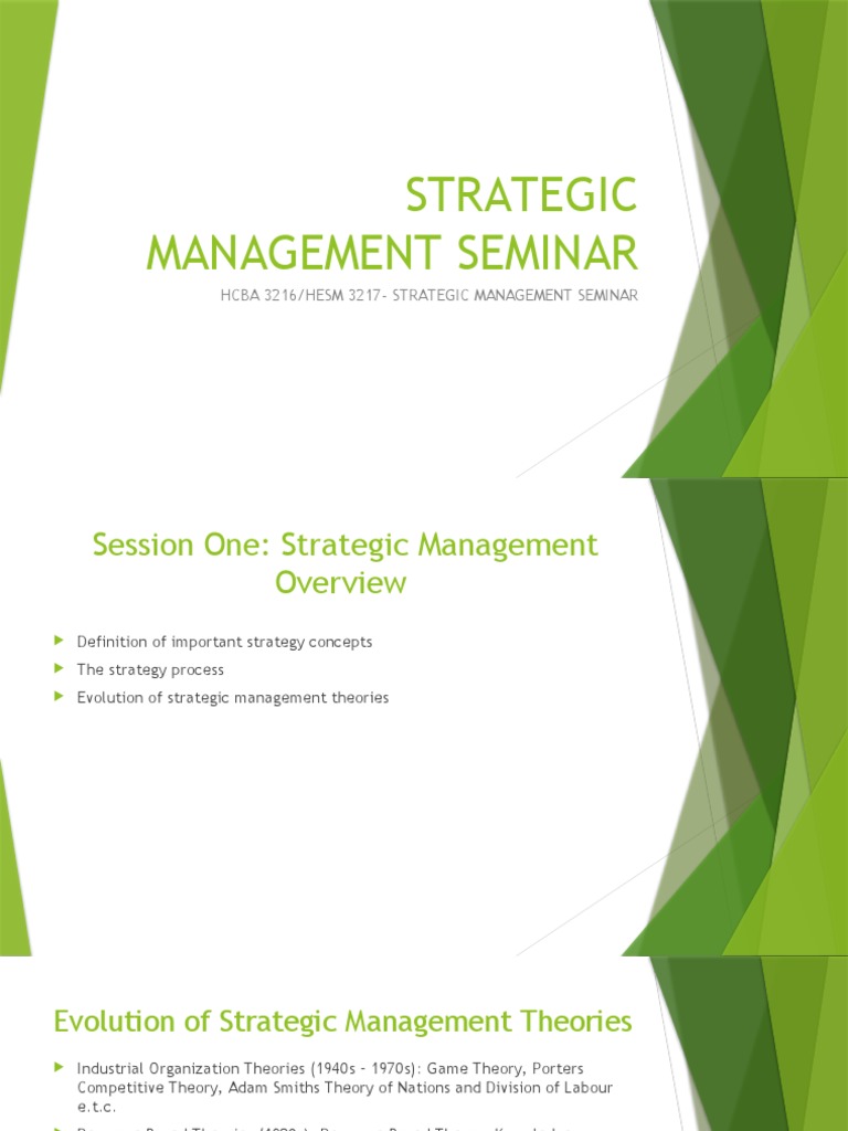 Strategic Management Seminar | PDF | Strategic Management | Cognition
