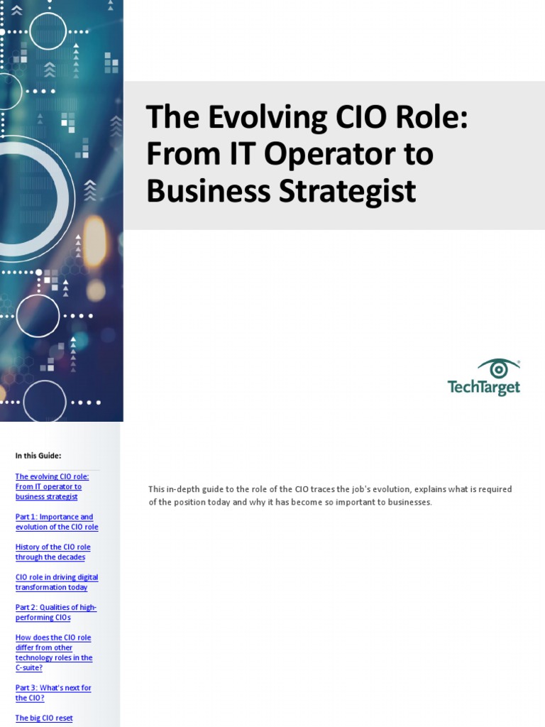 The Evolving CIO Role From IT Operator To Business Strategist 2022 | PDF | Business