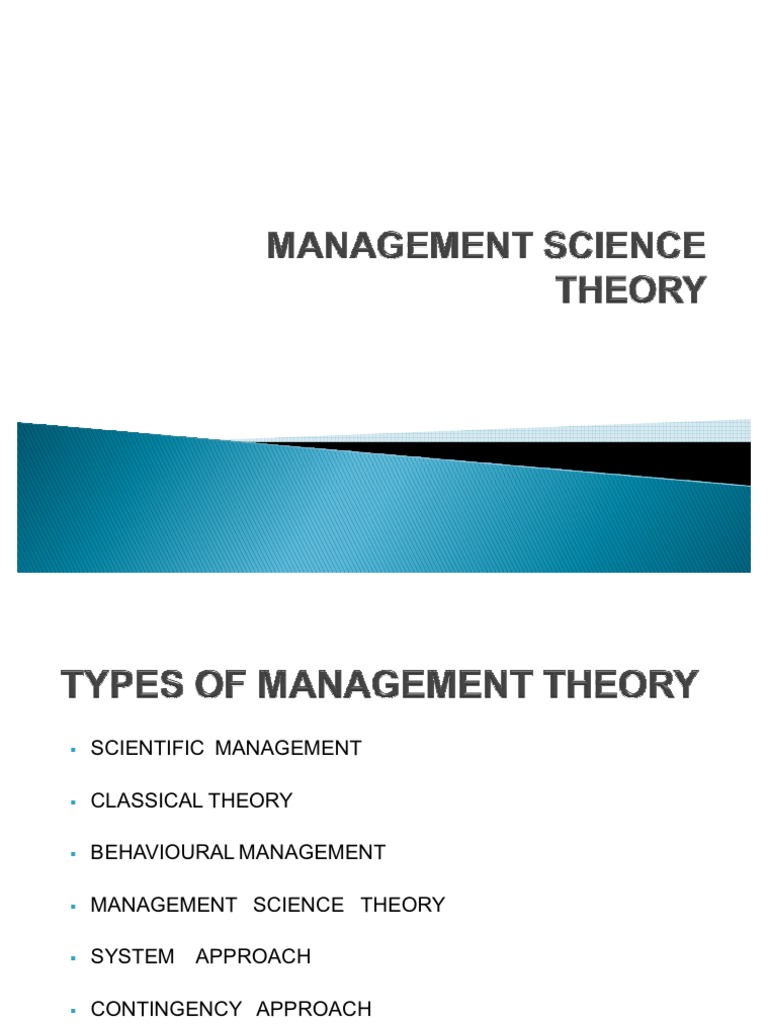 Introduction To Management Science Theory Pdf