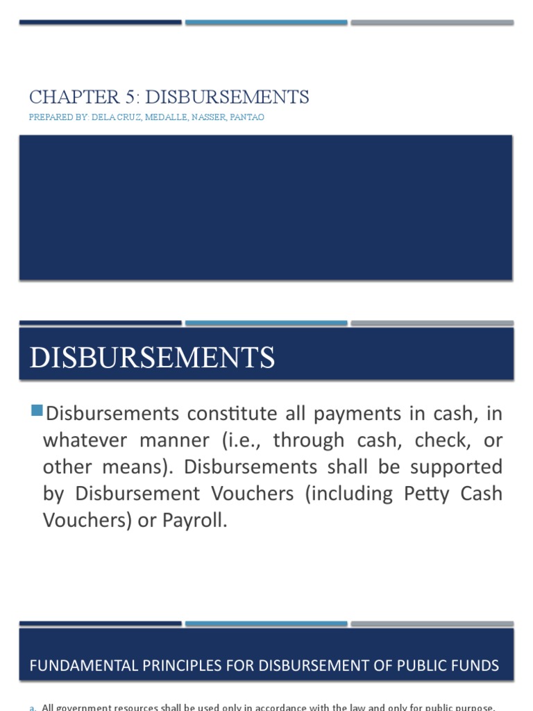 CHAPTER 5 - Disbursement | PDF | Cheque | Credit Card