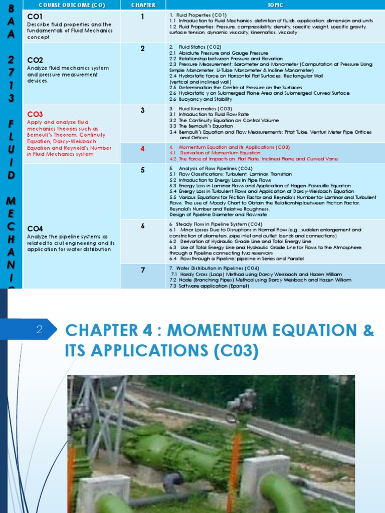 Chapter 4 Momentum Equation | PDF