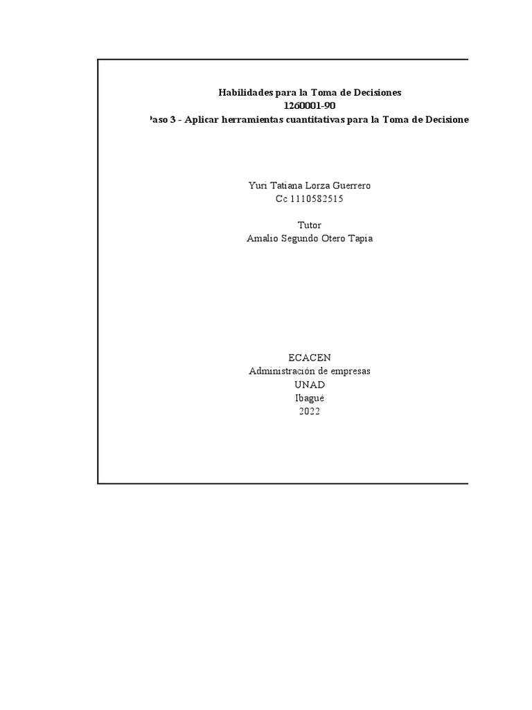 Fase 3 - Yuri Lorza | PDF | Planificación | Toma de decisiones