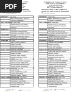 official Ballot 2025-2026 SELG | PDF | Voting | Political Corruption