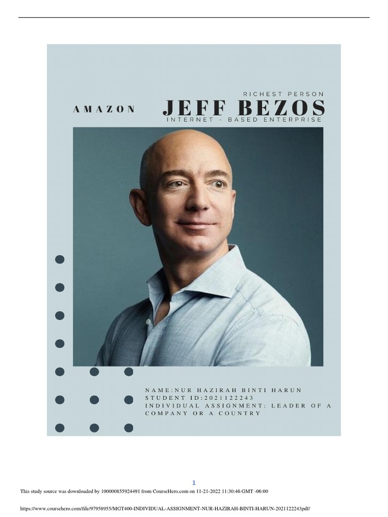 Jeff Bezos: Leadership Journey | PDF | Wellness