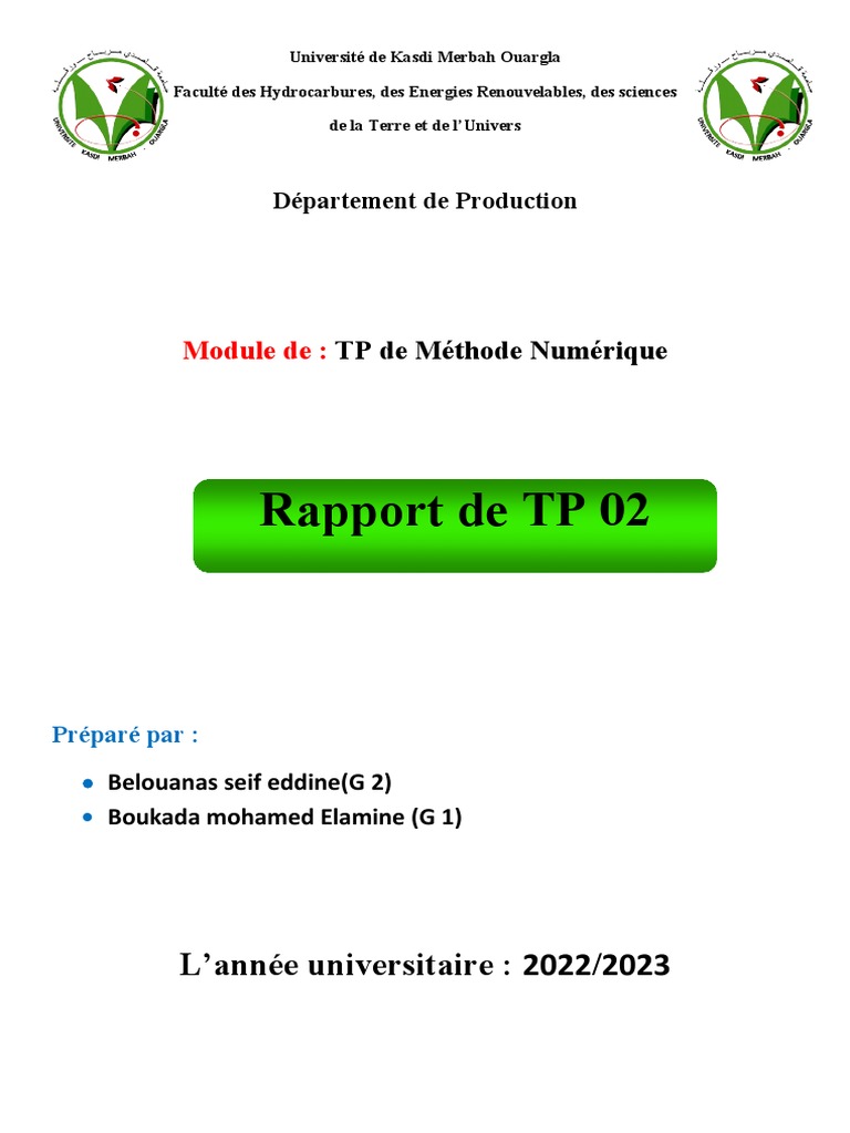 Rapport de TP 2 | PDF