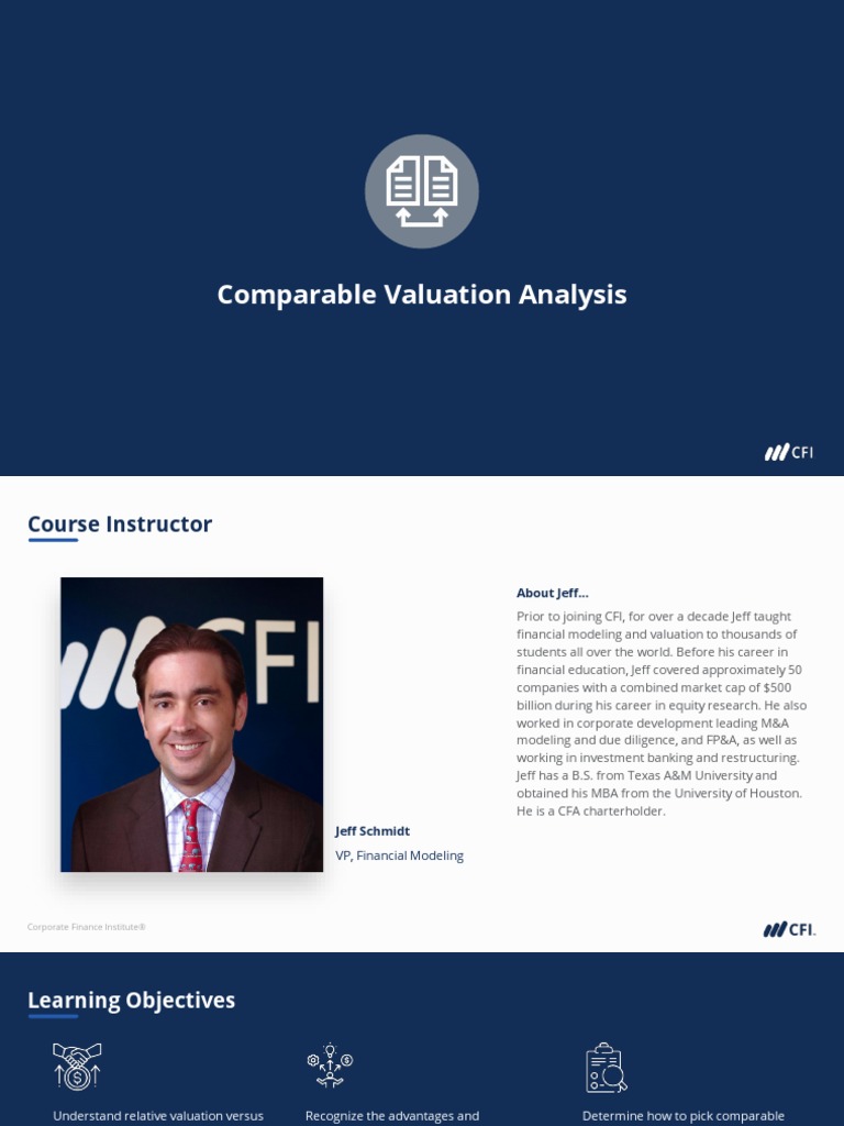 Comparable Valuation Analysis Course Presentation | PDF