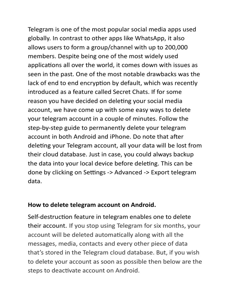 Telegram Is One of The Popular Social Media Apps Which Allows To Form A ...
