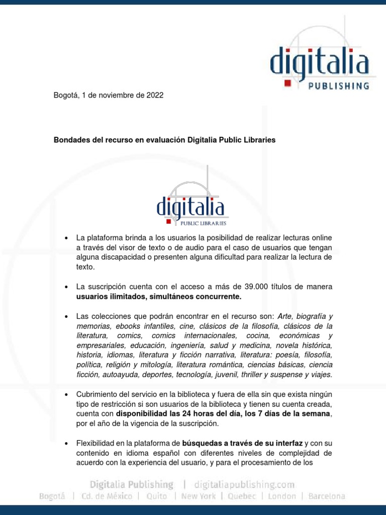 Bondades Digitalia Public Libraries | PDF