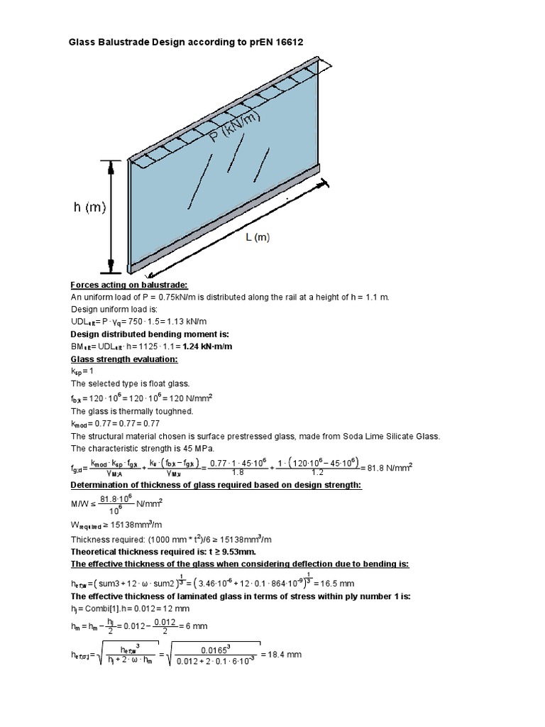 Glass Balustrade Hand Calculation | PDF