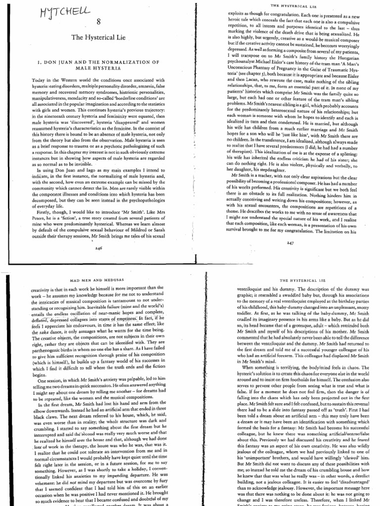 3 Mitchell - Don Juan and The Normalization of Male Hysteria | PDF