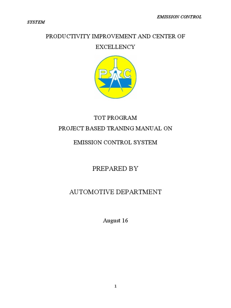 Emission Control System Training Manual | PDF | Fuel Injection ...