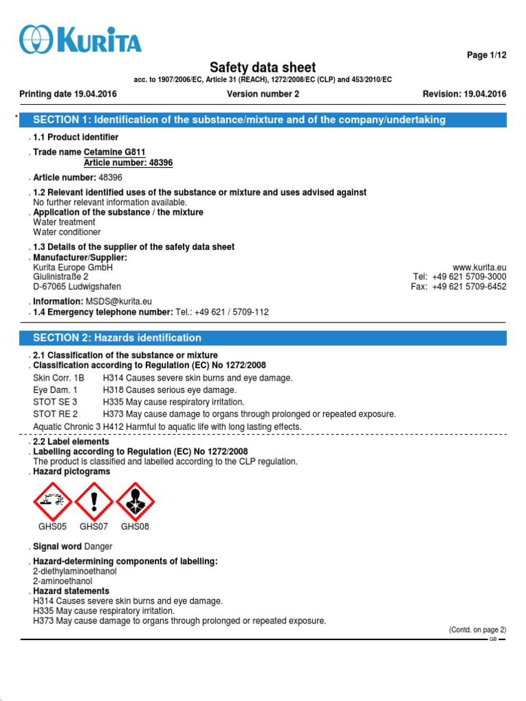Cetamine G811 (GB-ENG) | PDF