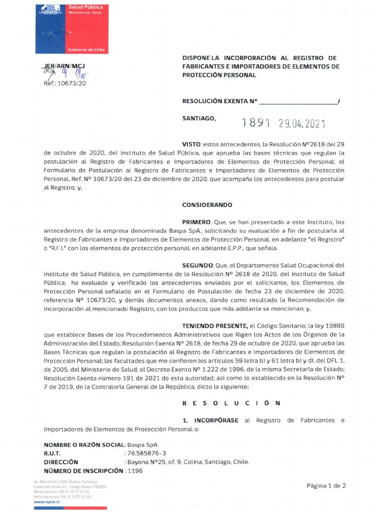 Res.1891 29.04.21 - Ref.10673-20 BASPA | PDF