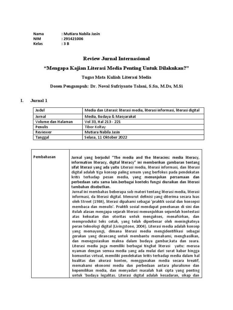 Review Jurnal Internasional | PDF