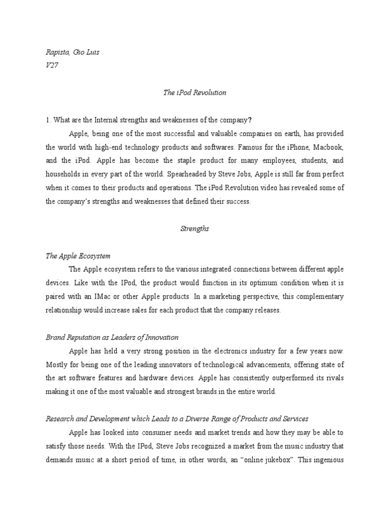 The Ipod Revolution Summary | PDF