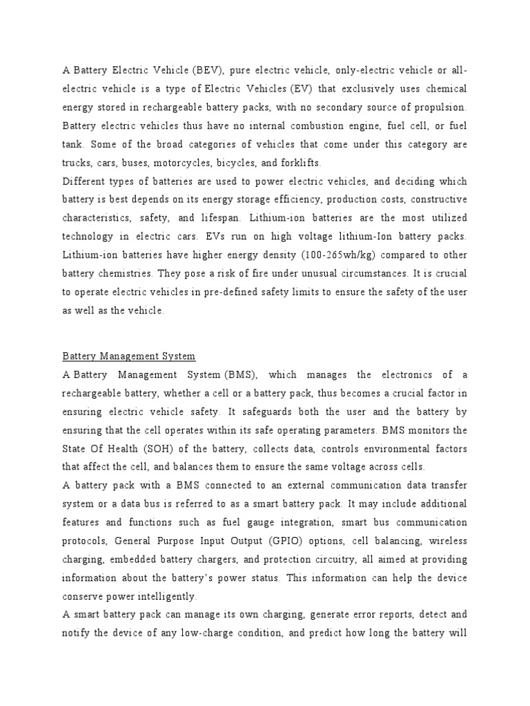 Battery Management System Short Notes | PDF