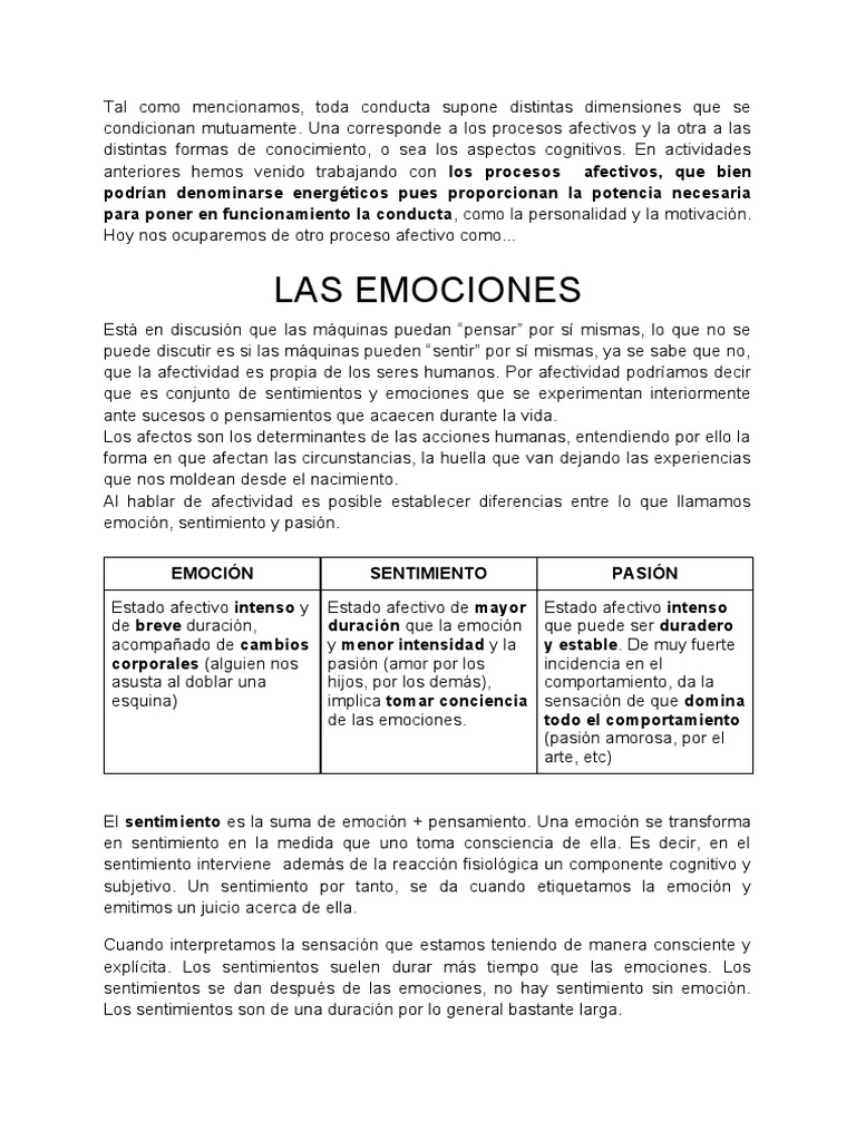 Las Emociones | PDF | Las emociones | Inteligencia emocional