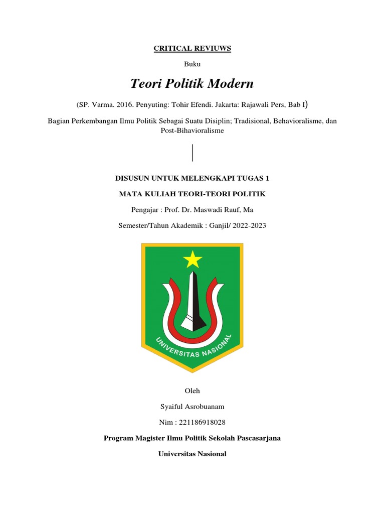 Tinjauan Buku Teori Politik Modern | PDF