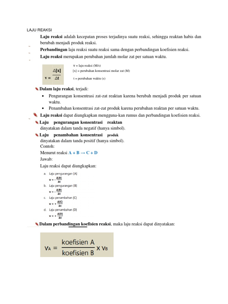 Persamaan Laju Reaksi | PDF