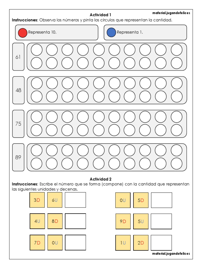 Actividades de Valor Posicional para Niños | PDF | Notación Matemática ...