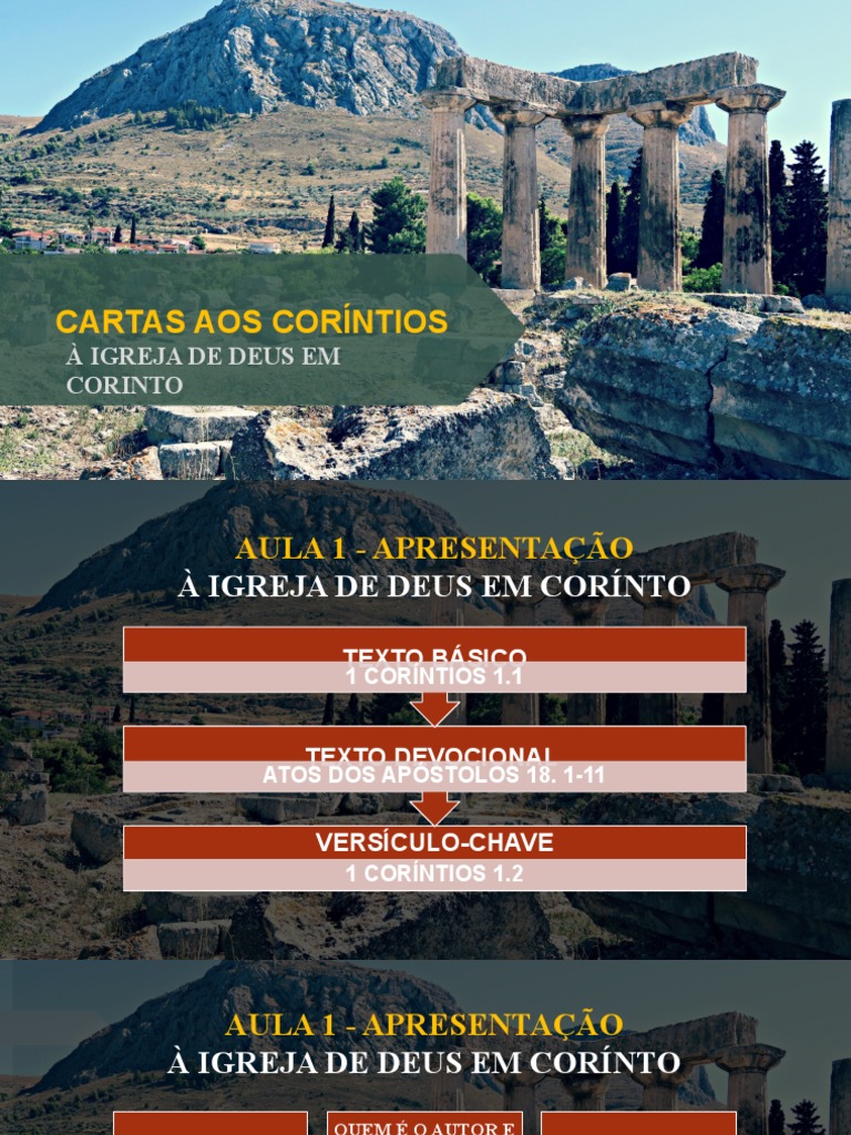Aula 1 - EBD 1 Corintios | PDF
