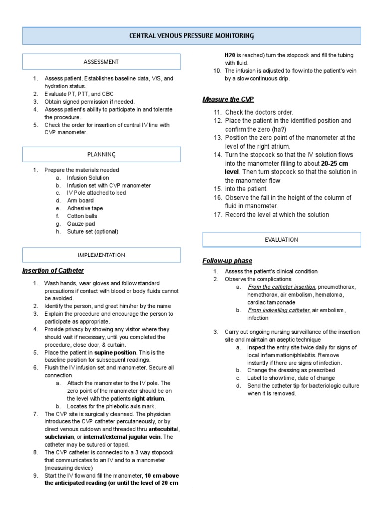 CVP Monitoring Guide for Clinicians | PDF | Intravenous Therapy | Vein