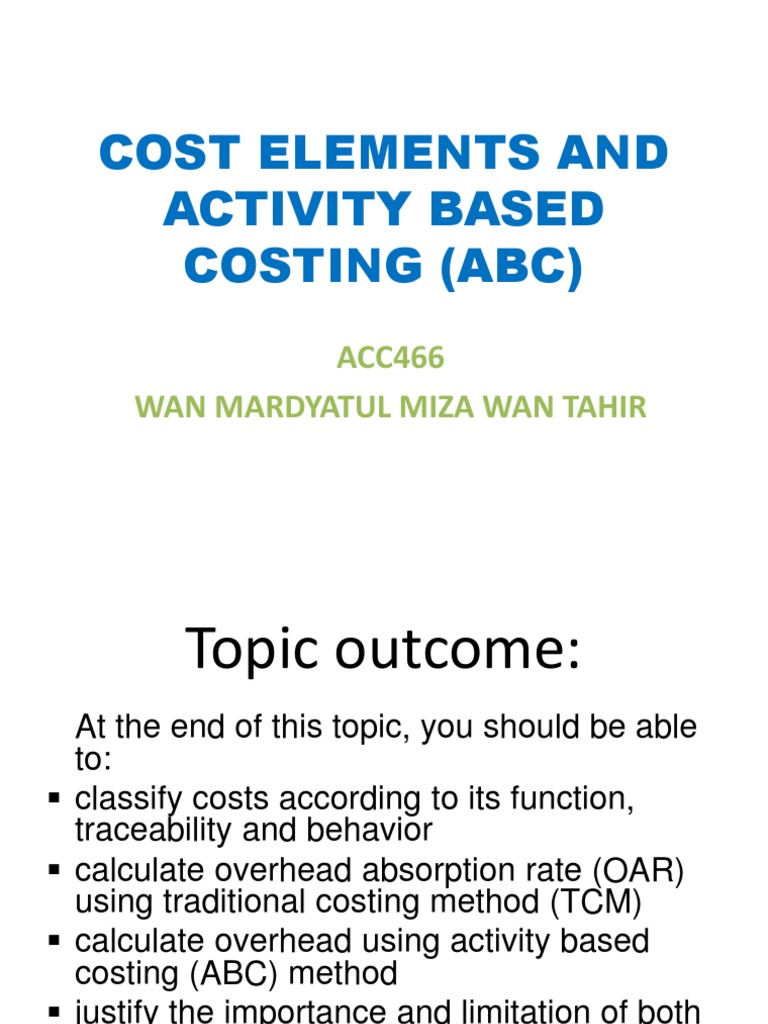 Topic 2 - Costing Method - ABC | PDF | Cost | Credit History