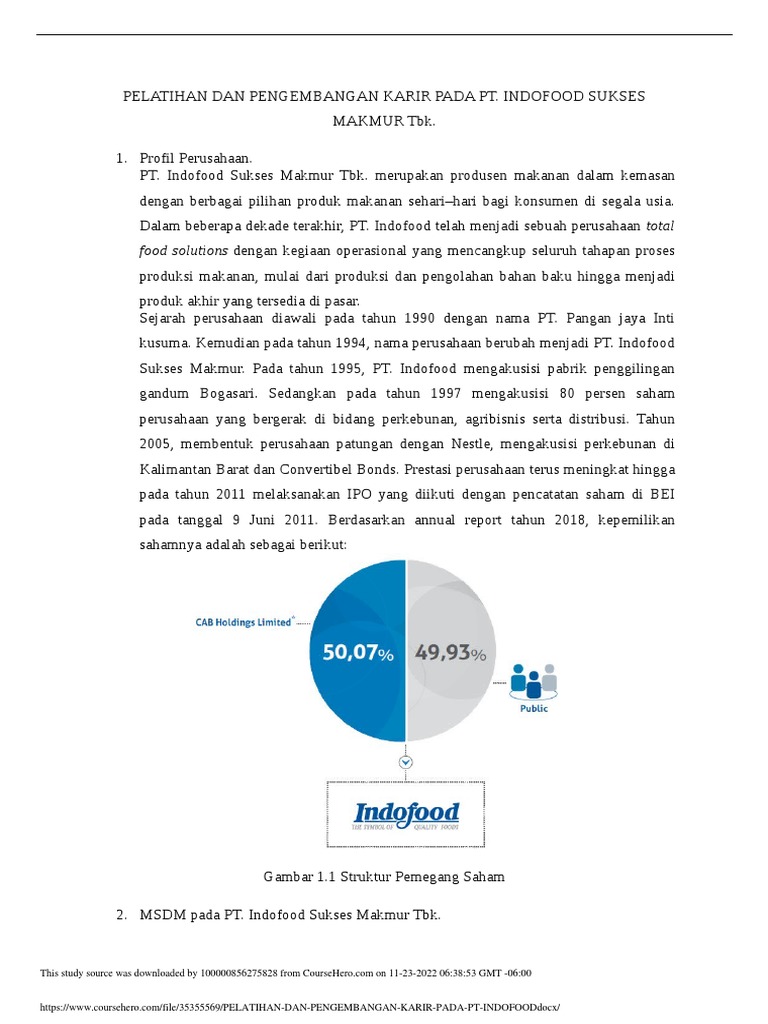 Pelatihan Dan Pengembangan Karir Pada PT Indofood | PDF