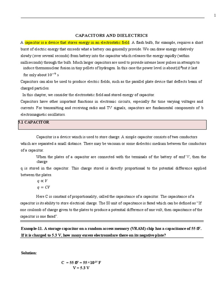 Capacitance and Dielectrics Explained | PDF | Dielectric | Capacitor