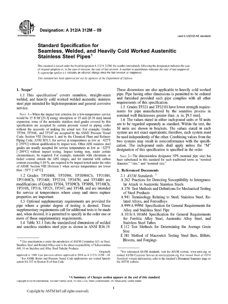 Astm A312 | PDF