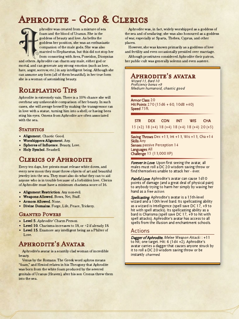 Aphrodite-Godclerics | PDF | Aphrodite | Mythology