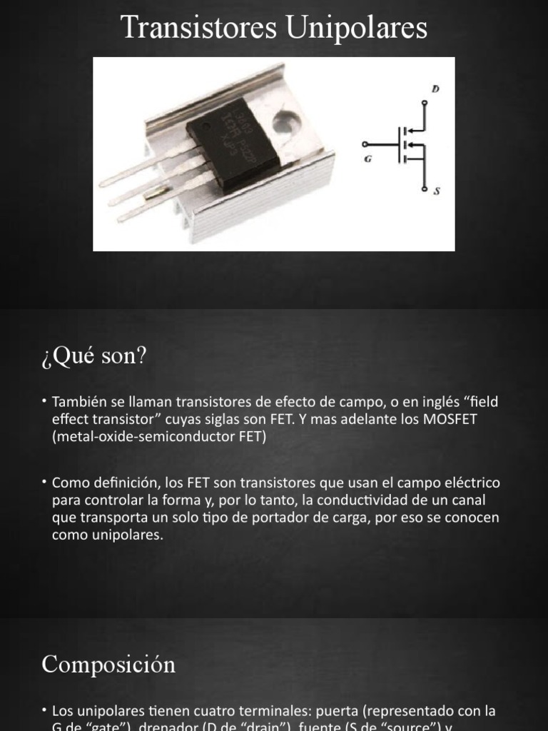 Transistores Unipolares | PDF | Transistor de efecto de campo | Transistor