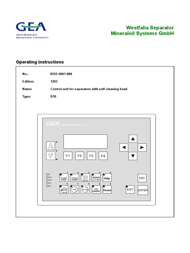 New Control Unit D10 - 1203 | PDF | Safety | Switch