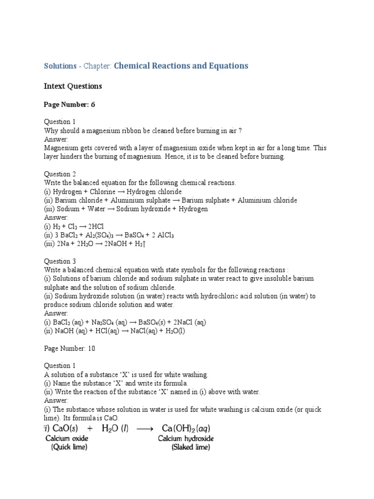 Solutions - Chemical Reactions | Download Free PDF | Chemical Reactions ...