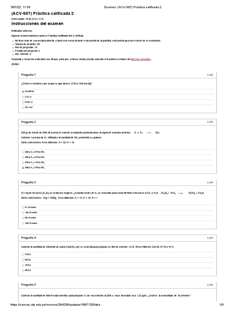 Examen - (ACV-S07) Práctica Calificada 2 | PDF