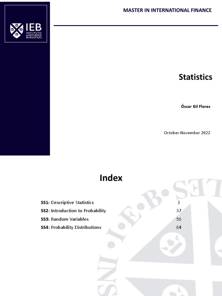 OGF MIF Statistics 2022 Sessions 1-4 v2 | PDF | Mean | Variance