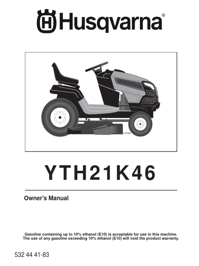 Husqvarna YTH21K46 OwnMan (EN) | Download Free PDF | Tractor | Lawn Mower