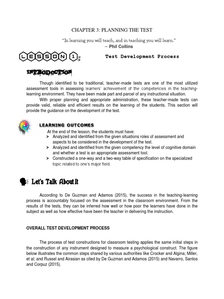 CHAPTER 3 - Lesson 1 Notes | PDF | Educational Assessment | Learning CHAPTER 3 - Lesson 1 Notes | PDF | Educational Assessment | Learning