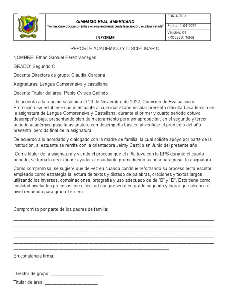 Compromiso Escolar | PDF | Modificación de comportamiento | Ciencia cognitiva