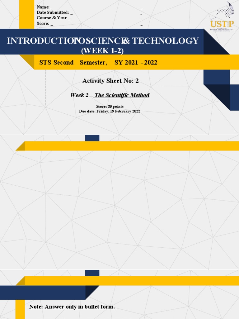 WEEK 1-2 - GROUP ACTIVITY-2-The Scientific Method | PDF | Scientific Method | Experiment