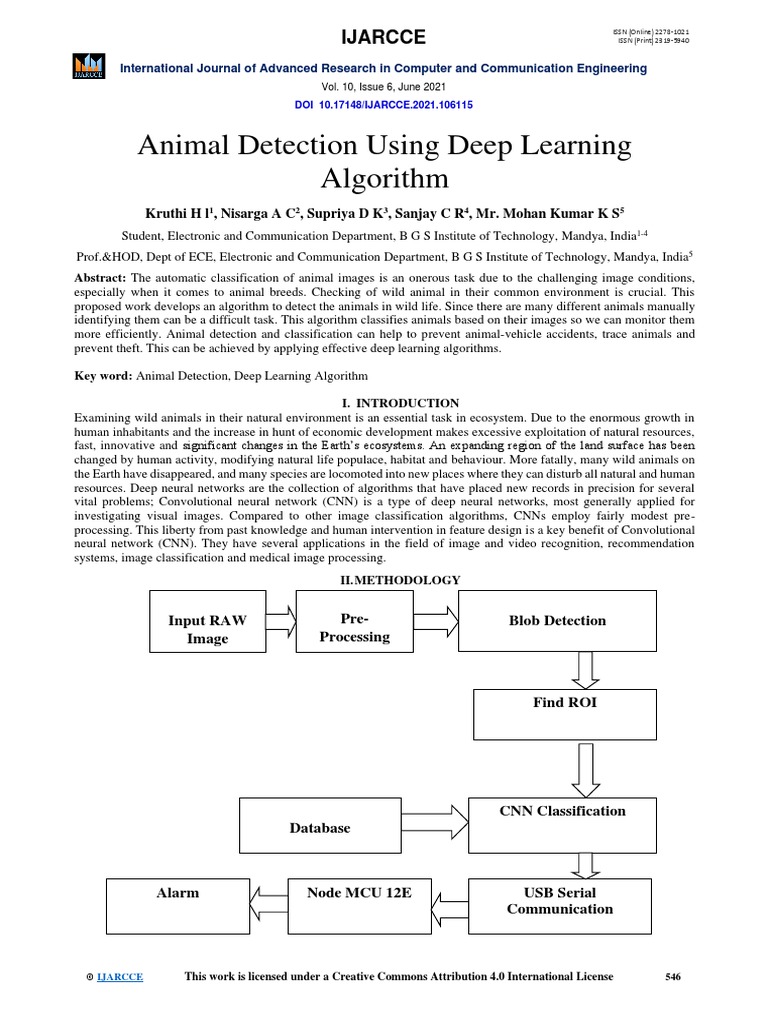 Animal Detection Using Deep Learning | PDF