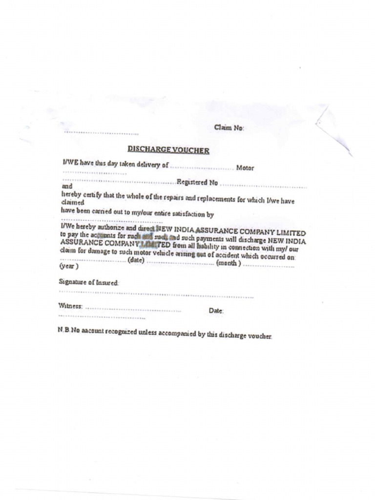 New India Discharge Voucher20221123 - 12402361 | PDF