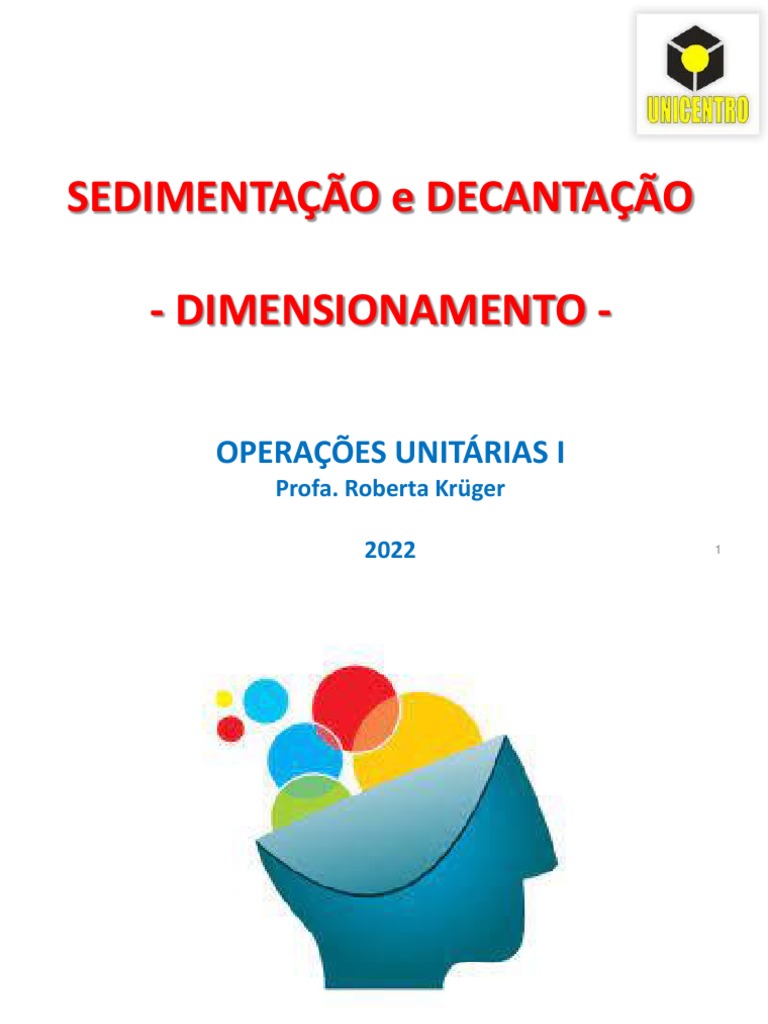 Aula 20 - Decantação e Sedimentação - Dimensionamento | PDF