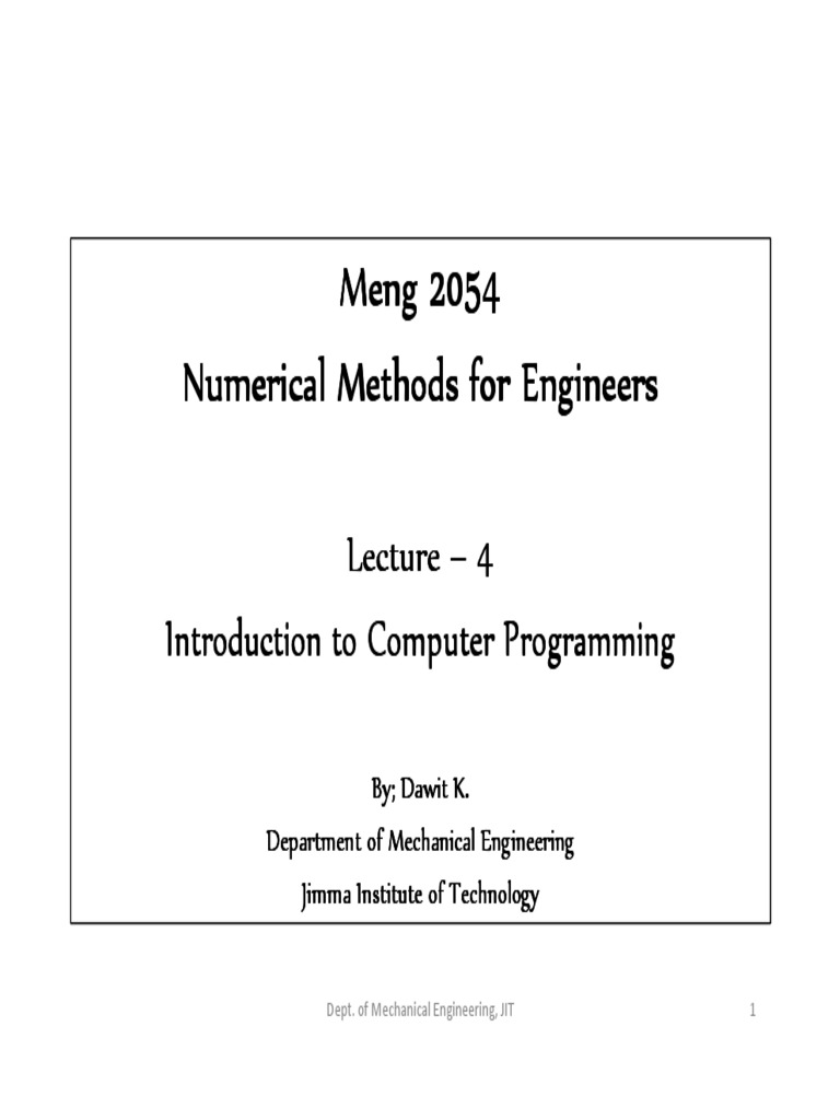 Lecture 4 Matlab Pdf Control Flow Algorithms 0693