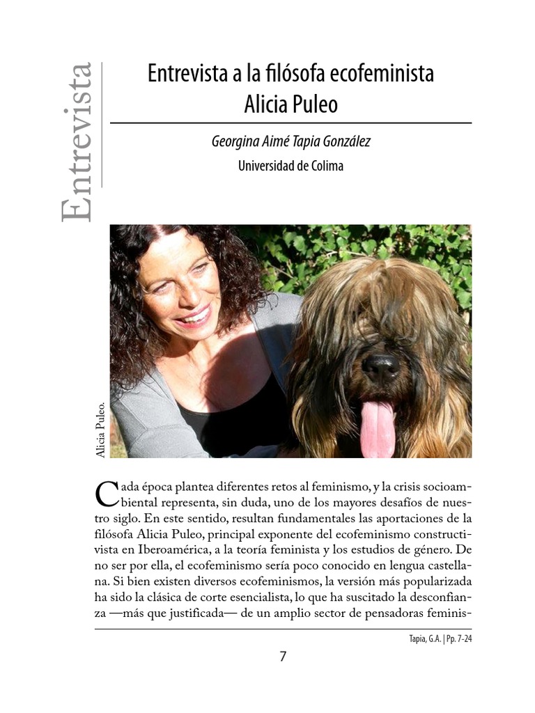 Entrevista a Alicia Puleo sobre Ecofeminismo | PDF | Feminismo ...