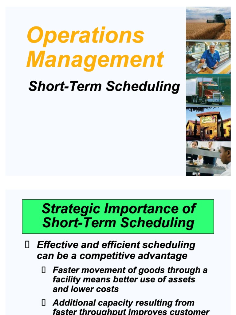 Short Term Scheduling | PDF | Scheduling (Production Processes) | Industries