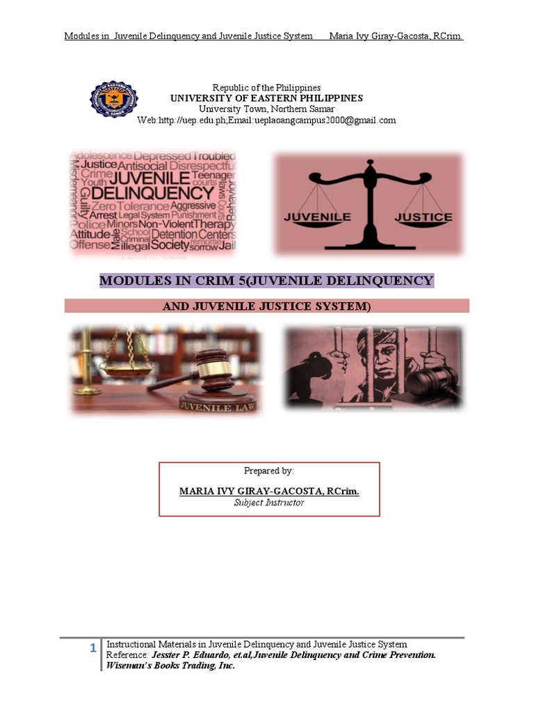 Crim 5 Module 1 | PDF | Juvenile Delinquency | Juvenile Court