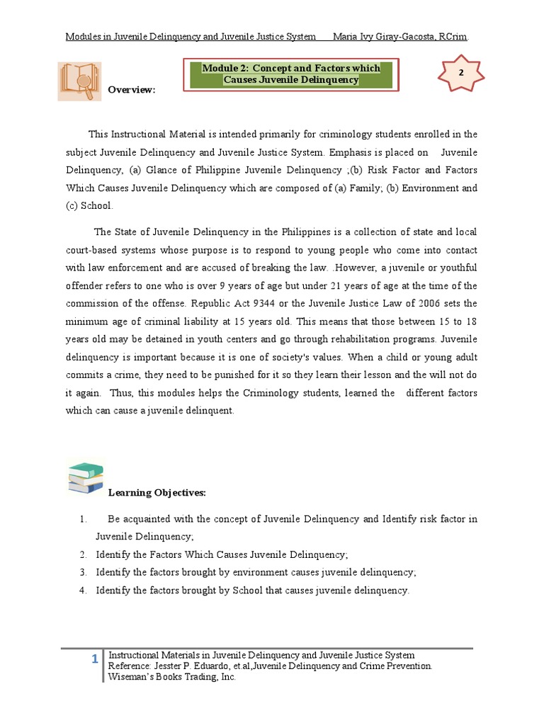 Crim 5 Module 2 | PDF | Juvenile Delinquency | Gang